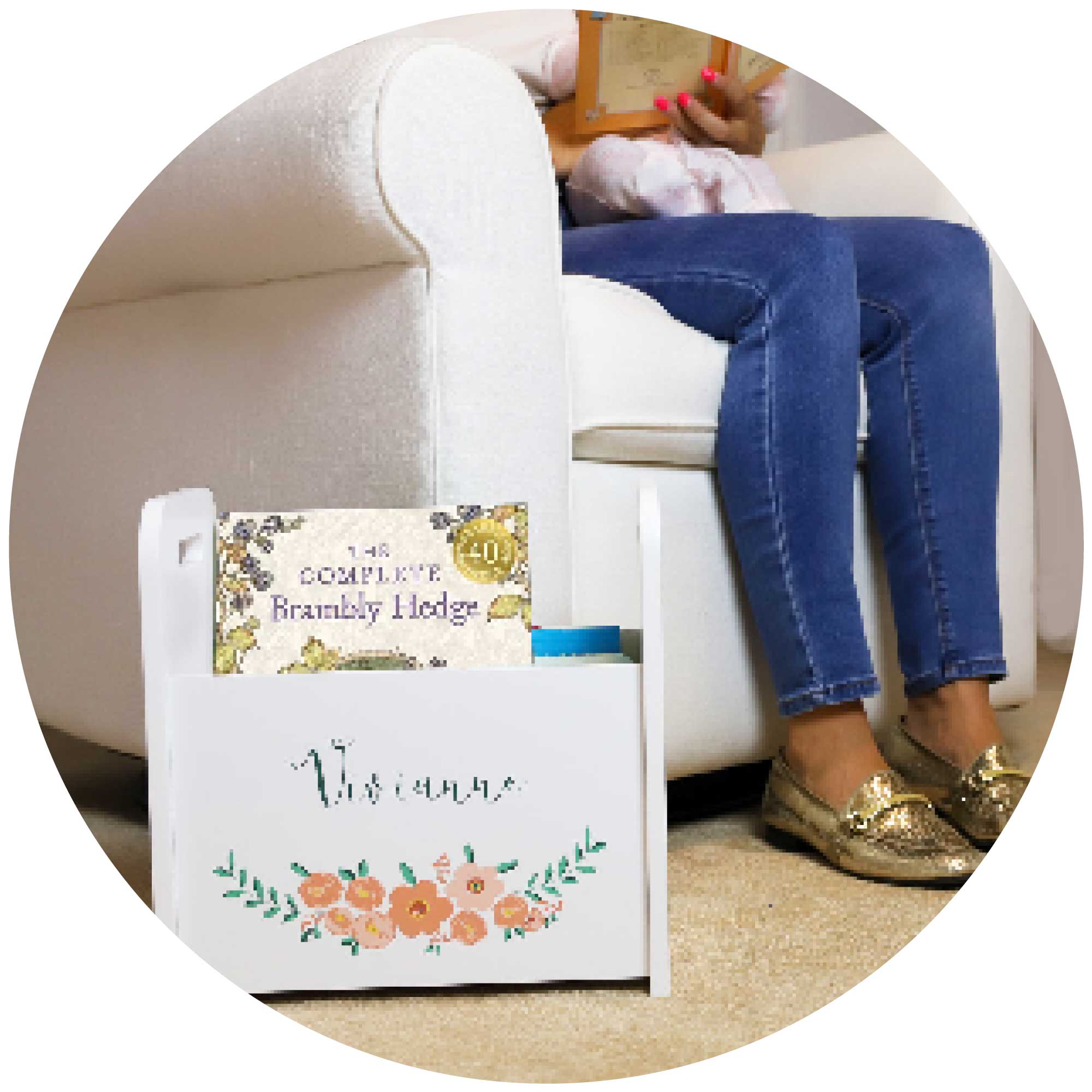 Personalized White Book Caddy | My Bambino