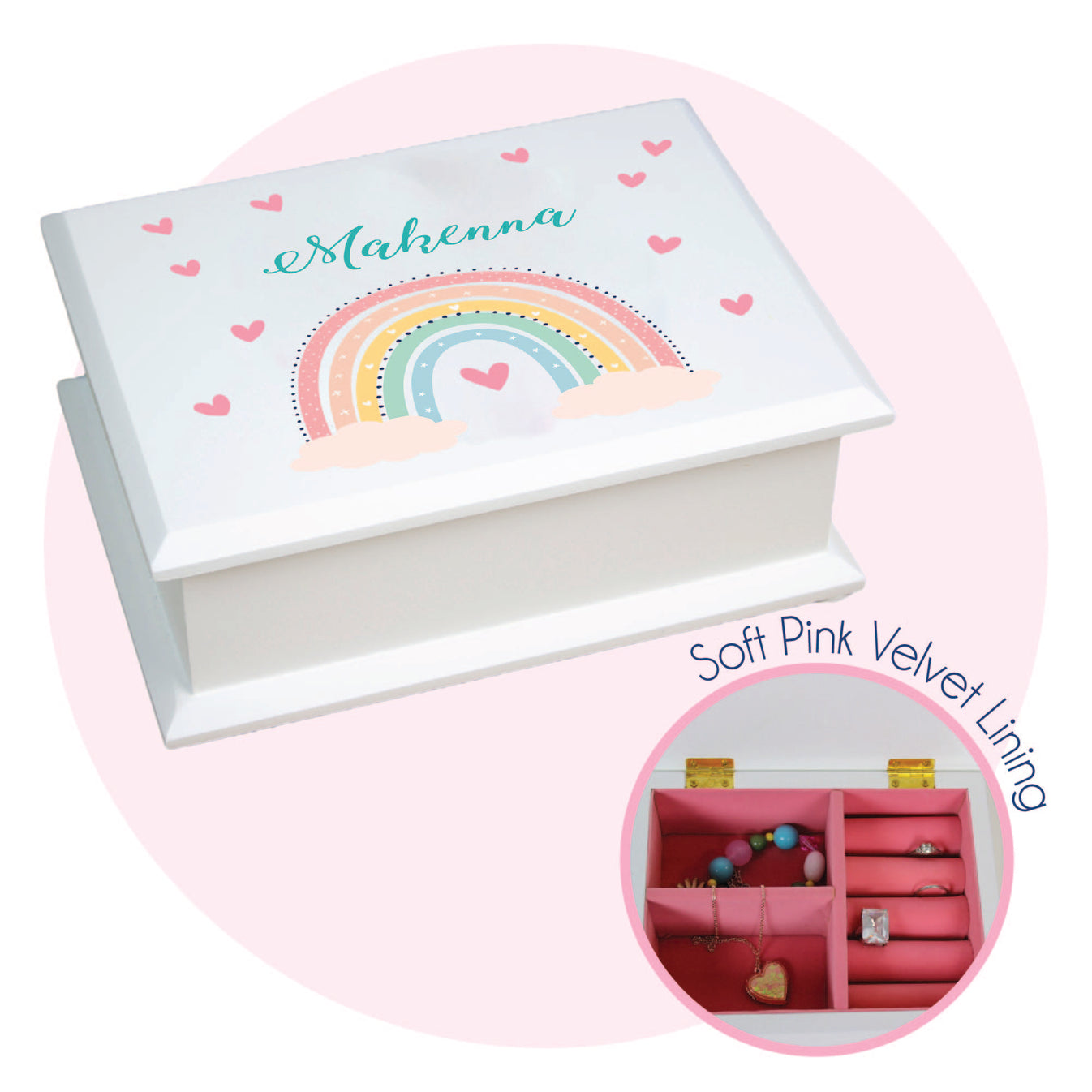 Personalized Lift Top Jewelry Box- main| Personalized Gifts - My Bambino