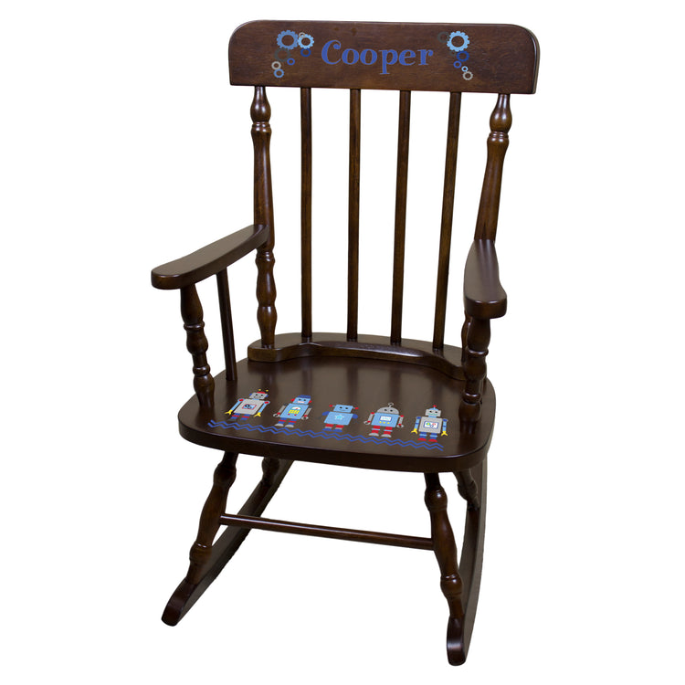Customized Espresso Wooden Rocking Chair | Personalized Baby Gifts - My ...