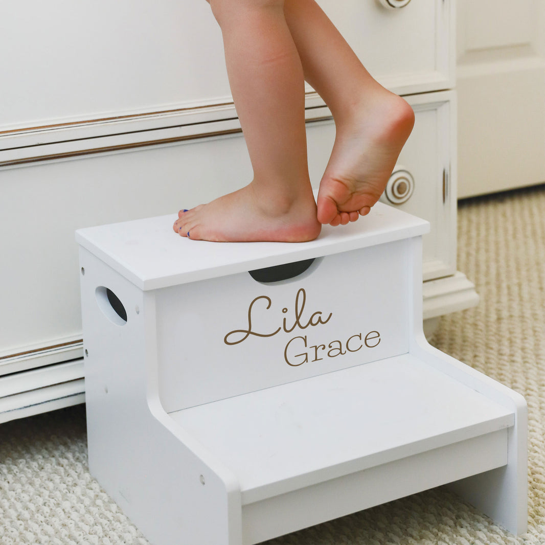Engraved Child Storage Step Stool | My Bambino