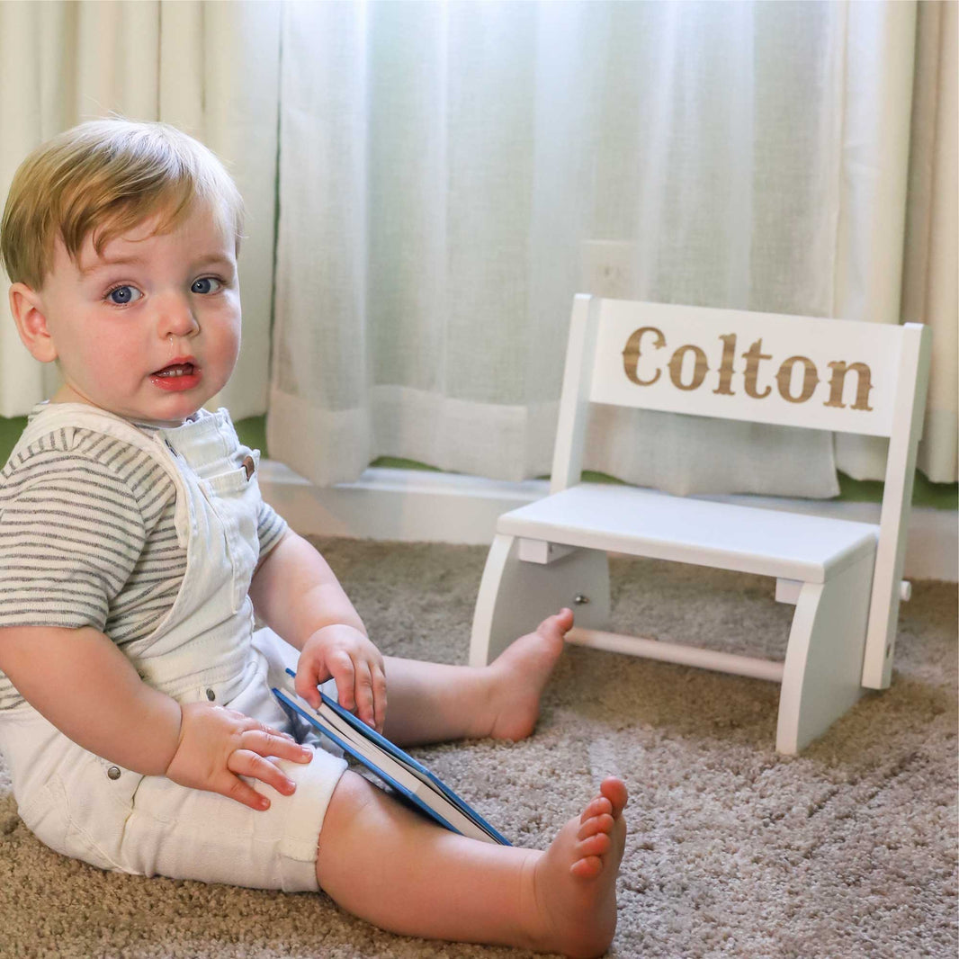 Child's Natural Flip Stool - Name Only| Personalized Gifts - My Bambino