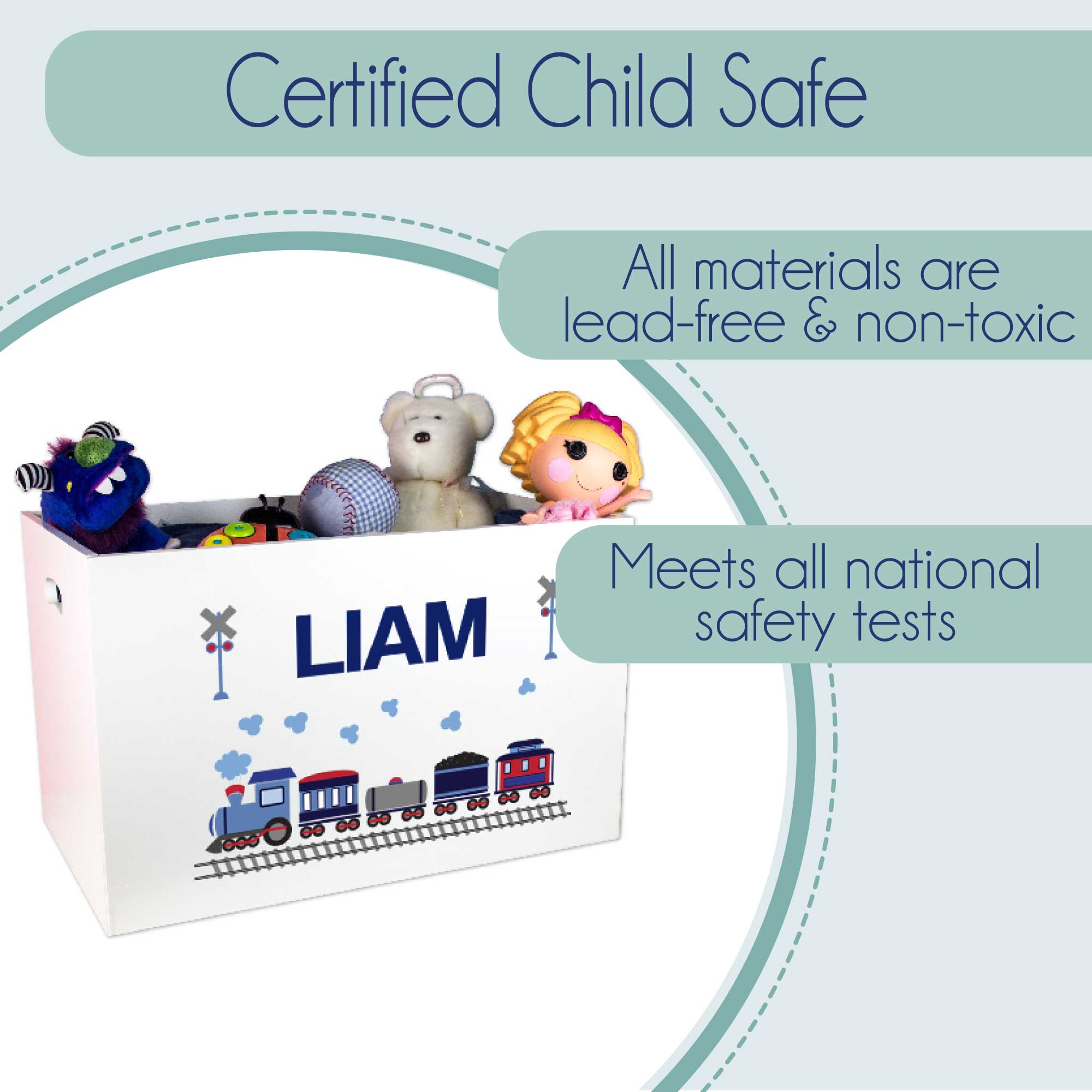 Personalized Boho Rainbow Open Top Toy Box| Personalized Gifts - My Bambino