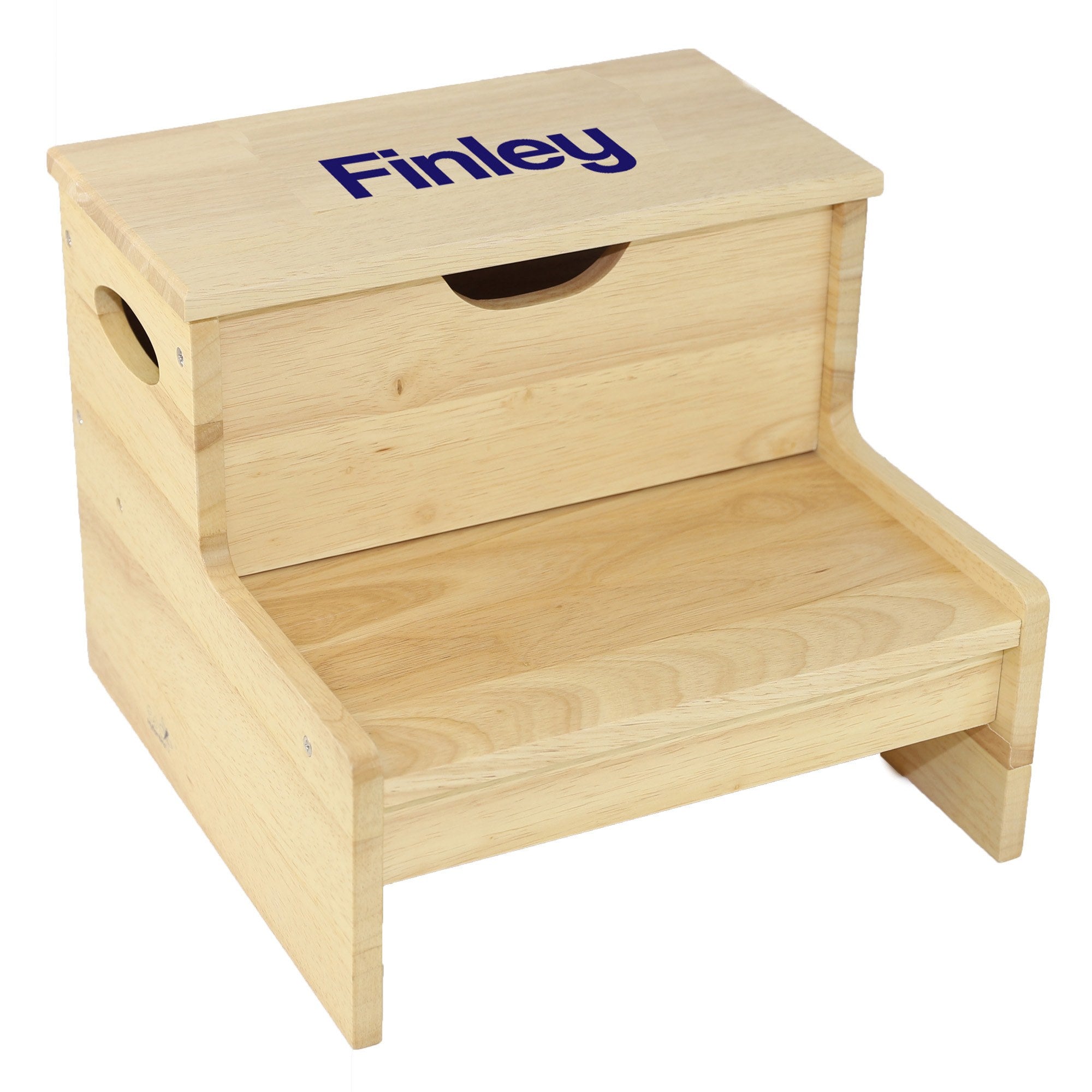 Wooden step stool with storage store