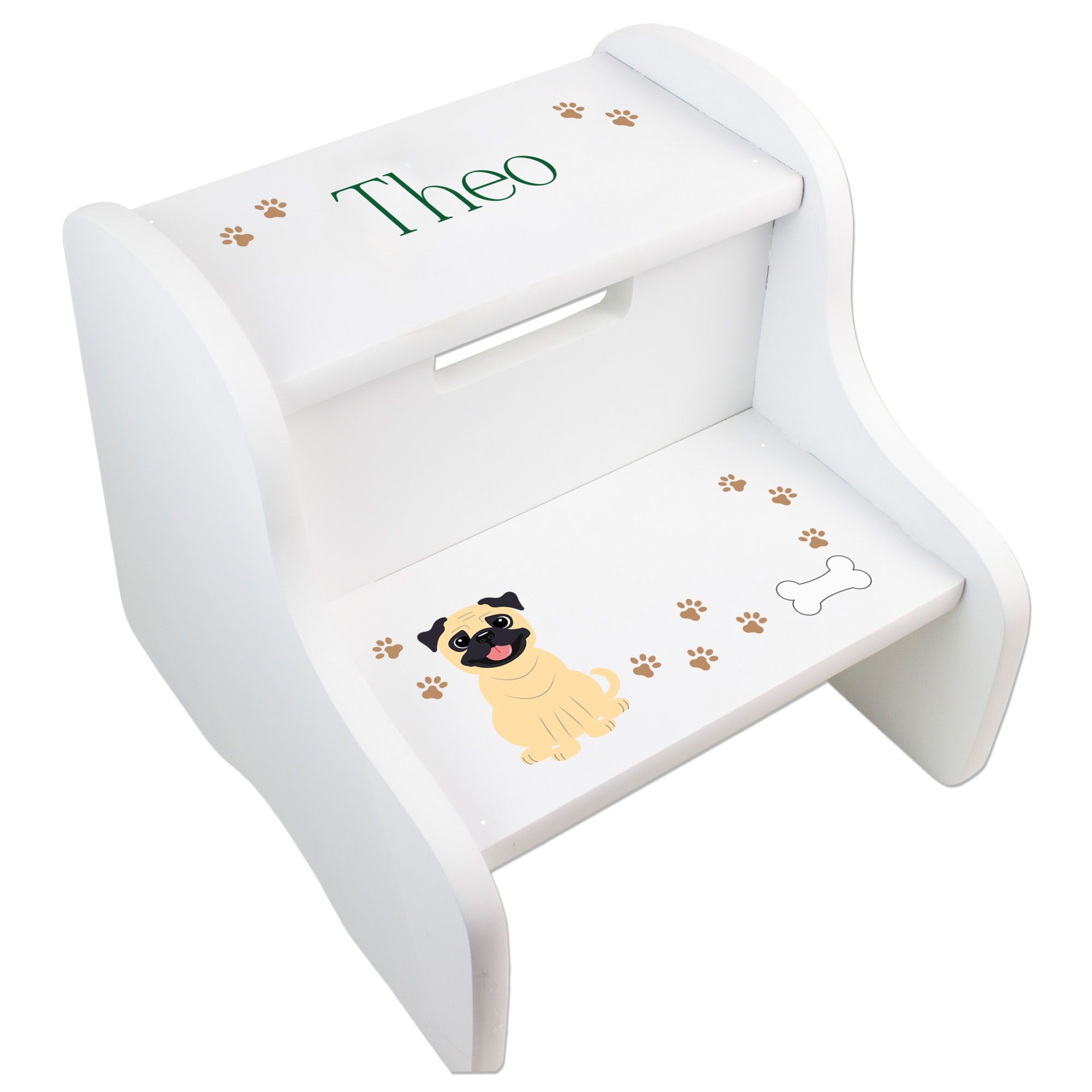 Child's White Fixed Step Stool - Dog Breeds | Personalized Gifts - My ...