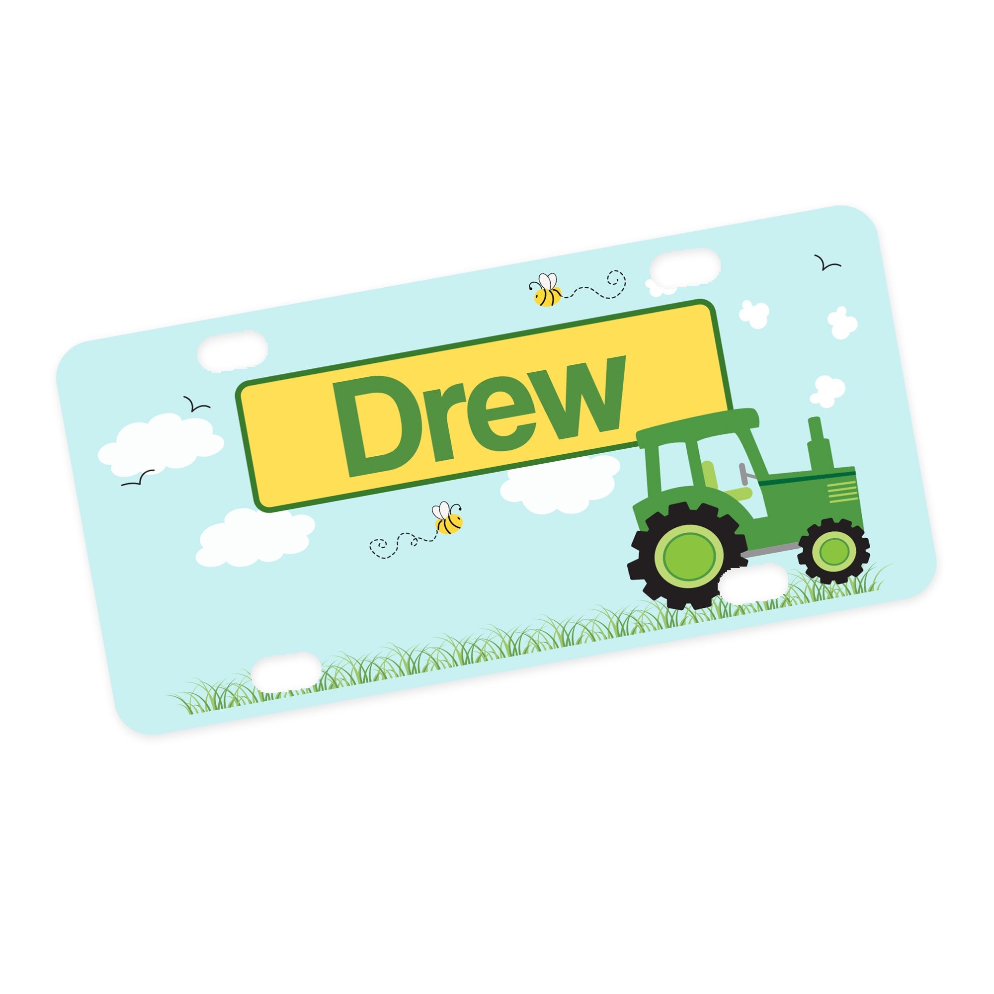 Personalized Green Tractor License Plate| Personalized Gifts - My Bambino