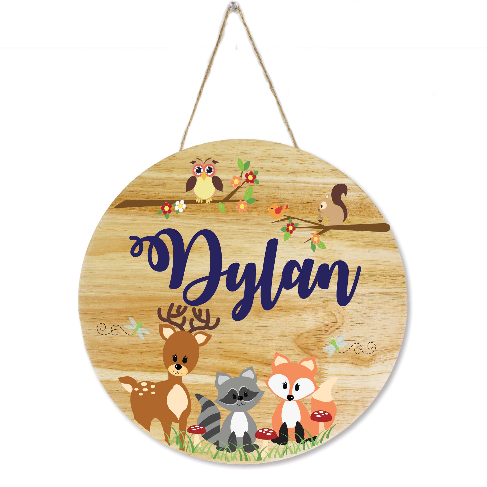 Personalized Woodland Animals Door Sign for kids | Personalized Gifts ...
