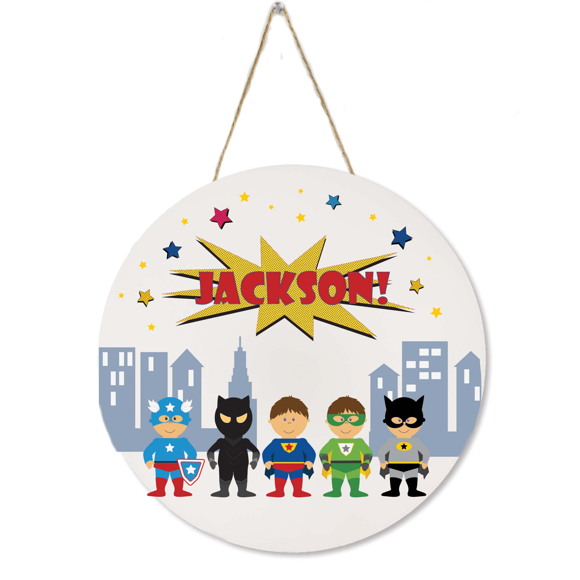 Boy's Personalized Superhero Door Sign | Personalized Gifts - My Bambino