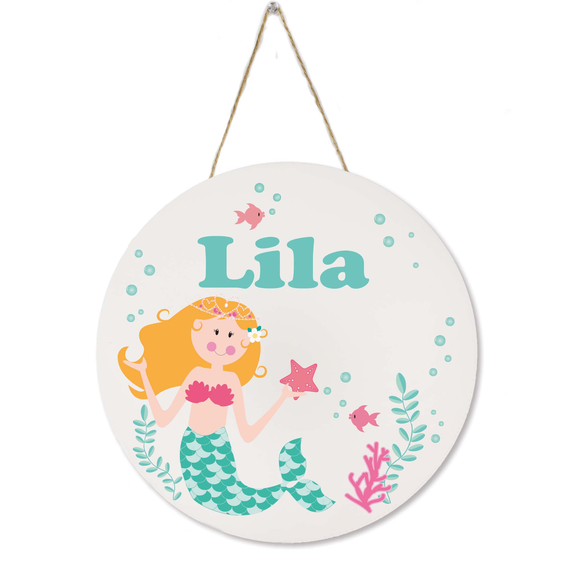 Custom Blonde Mermaid Door Sign | Personalized Gifts - My Bambino