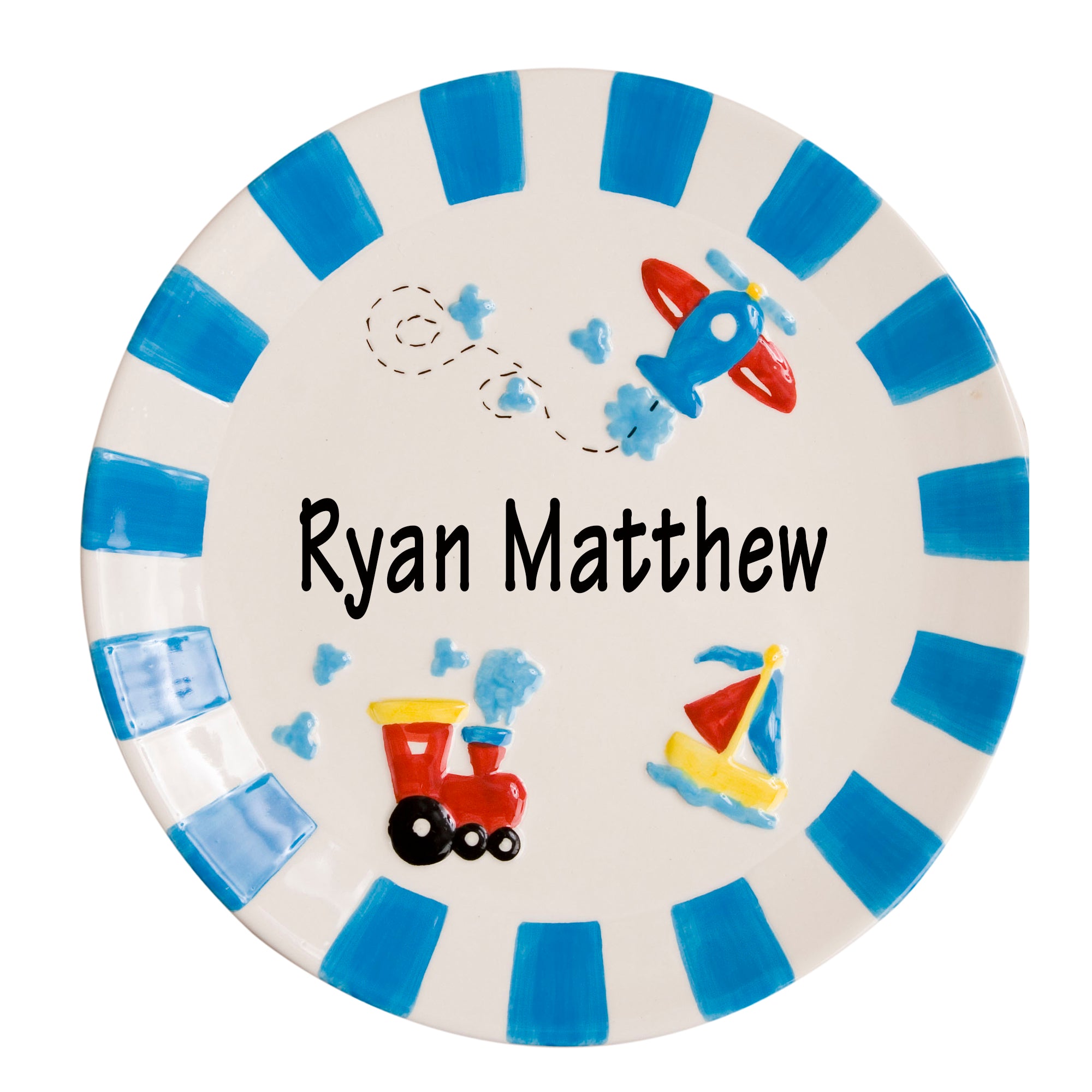 Boy's Ceramic Transportation Plate| Personalized Gifts - My Bambino