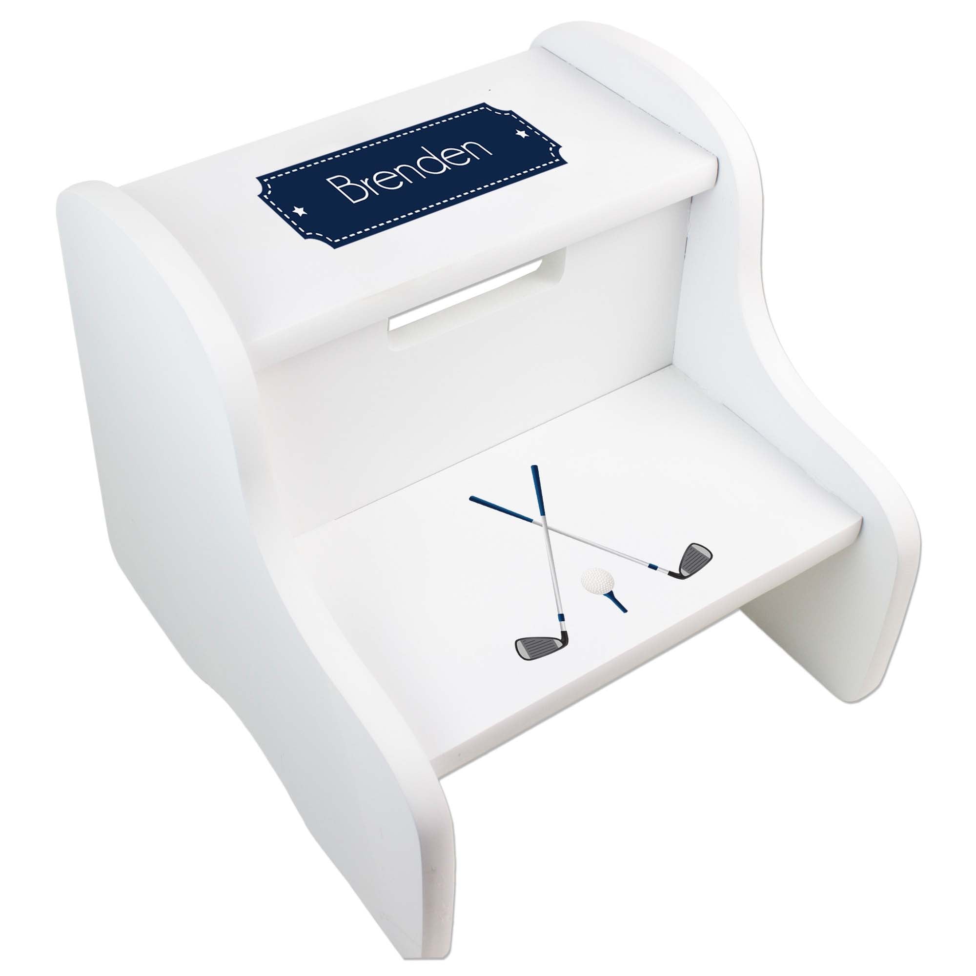 Child's White Personalized Golf Two Step Stool| Personalized Gifts - My ...