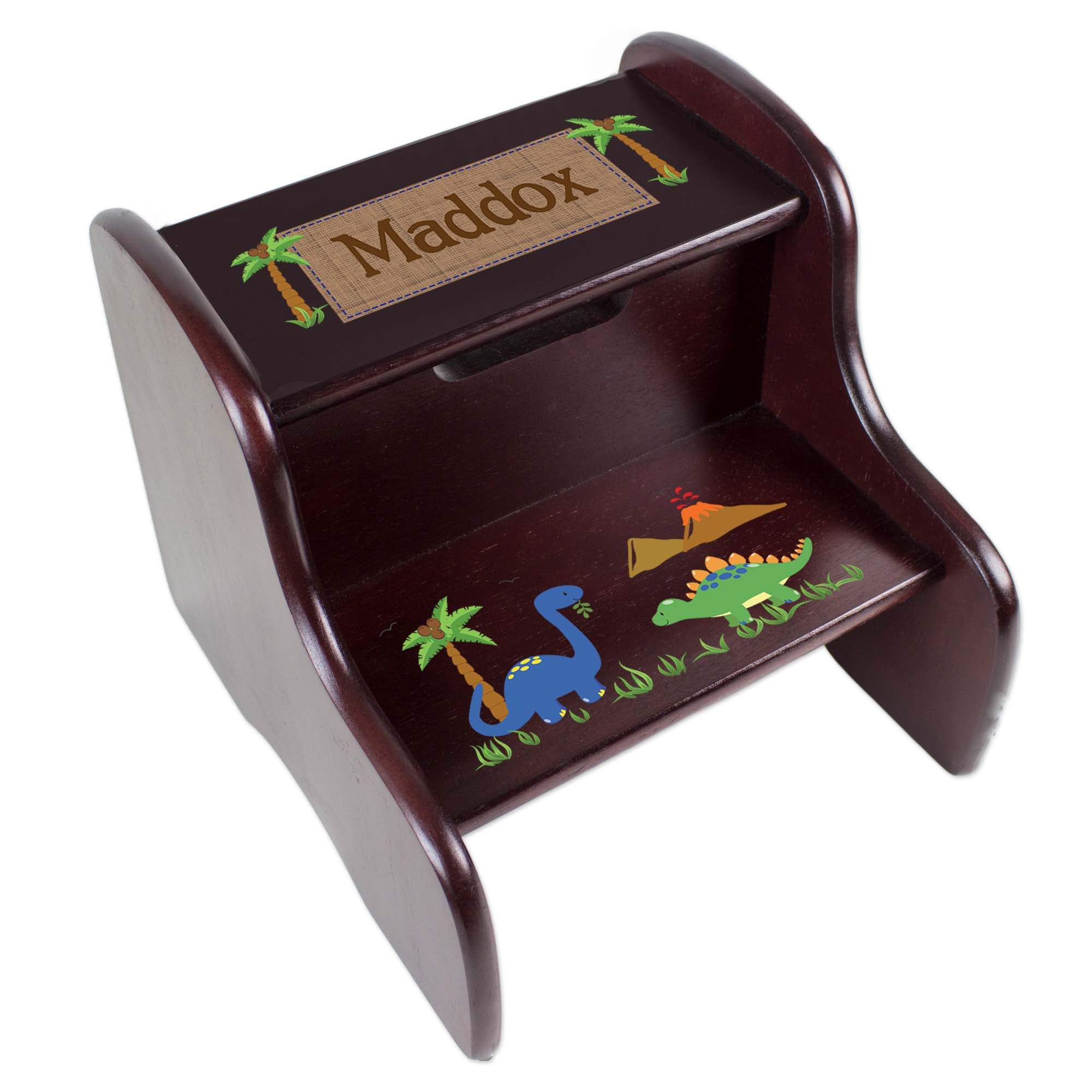 Personalized Dinosaur Espresso Two Step Stool| Personalized Gifts - My ...