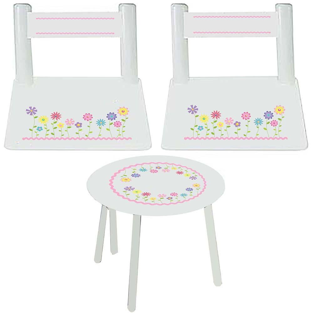 Girl's White Table Chair Set - Calico Owl| Personalized Gifts - My Bambino