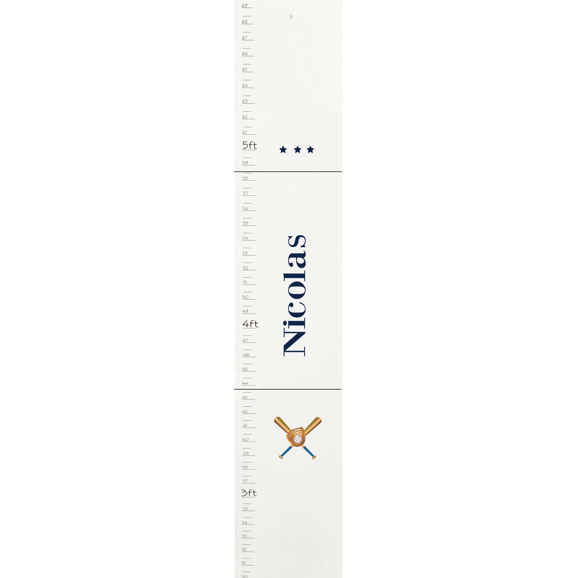 White Baseball Growth Chart | My Bambino
