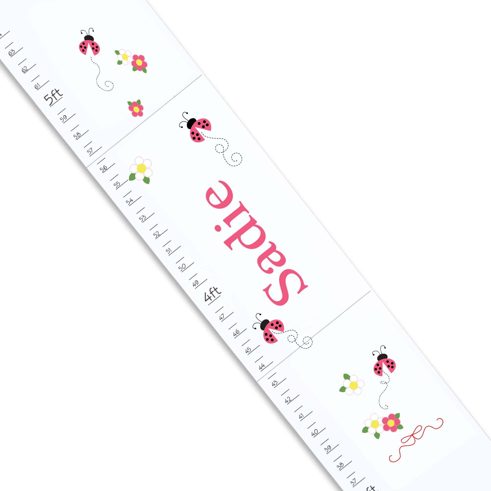 White Pink Ladybug Growth Chart | My Bambino