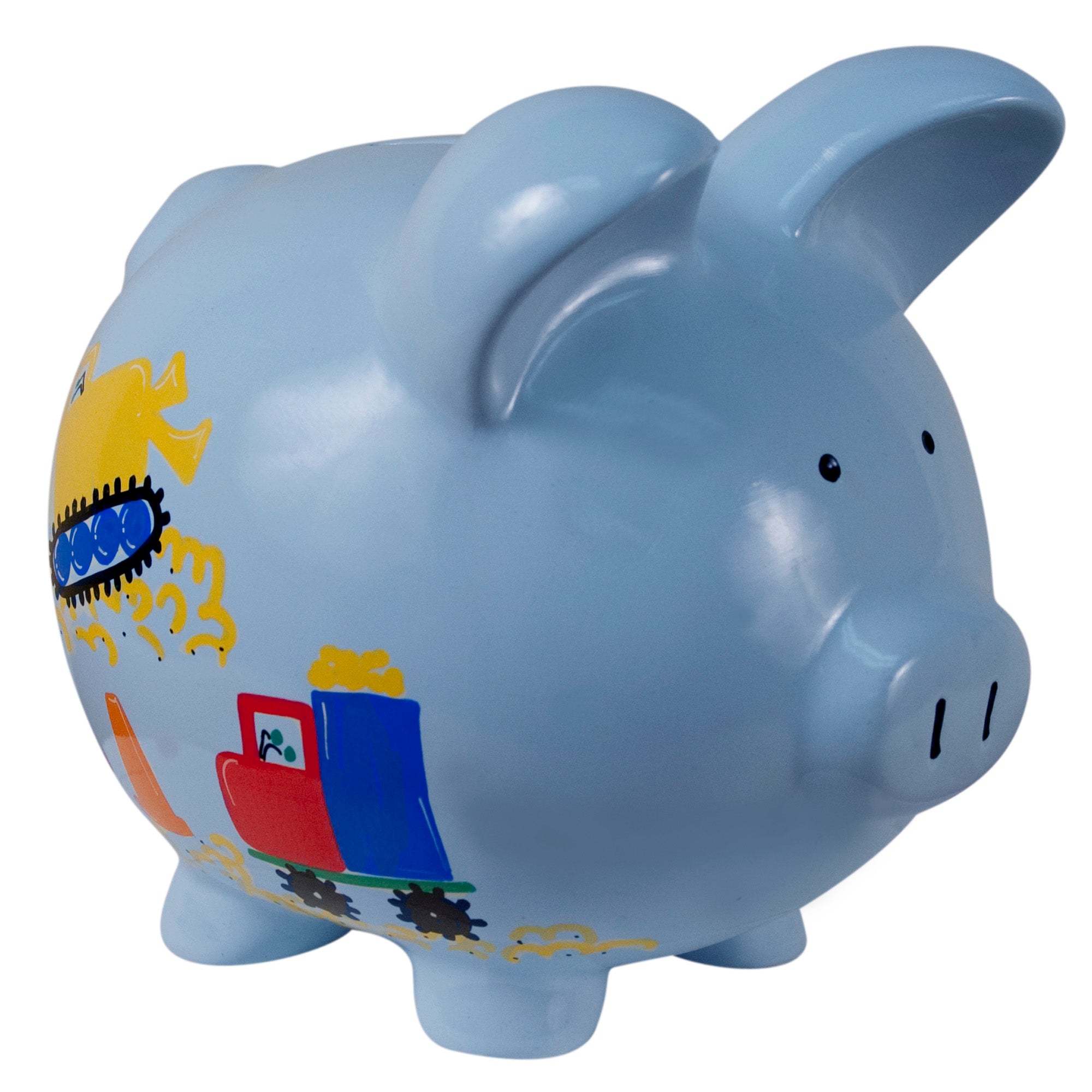 Hand Painted Blue Piggy Bank| Personalized Gifts - My Bambino