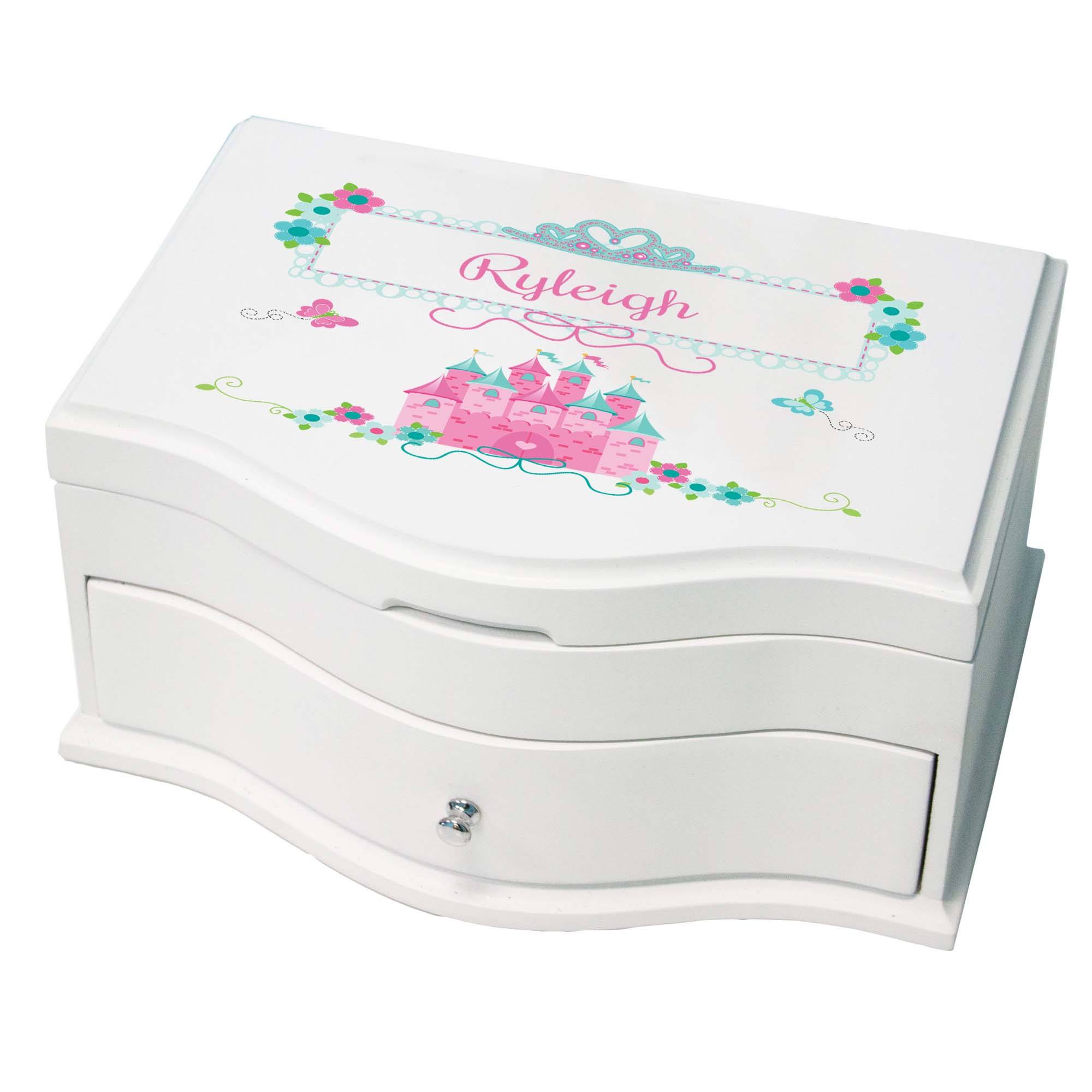 Princess Jewelry Box - Pink Teal Castle| Personalized Gifts - My Bambino